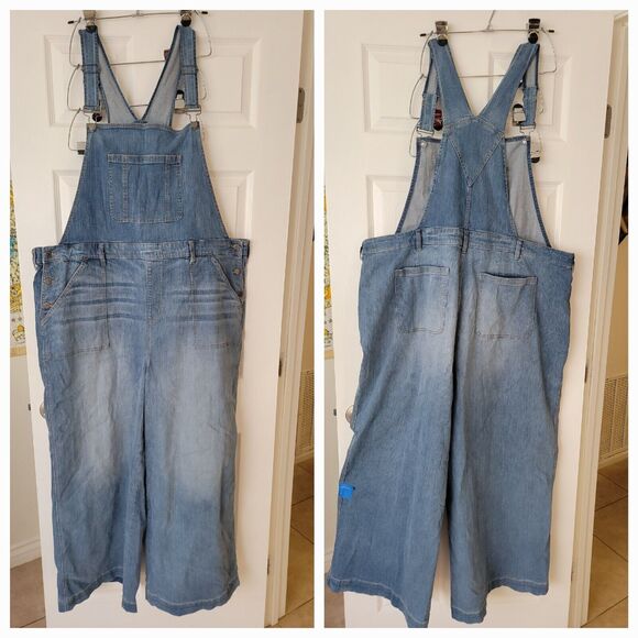 torrid | Jeans | Torrid Denim Bib Overalls Plus 26 Straight Wide Leg ...
